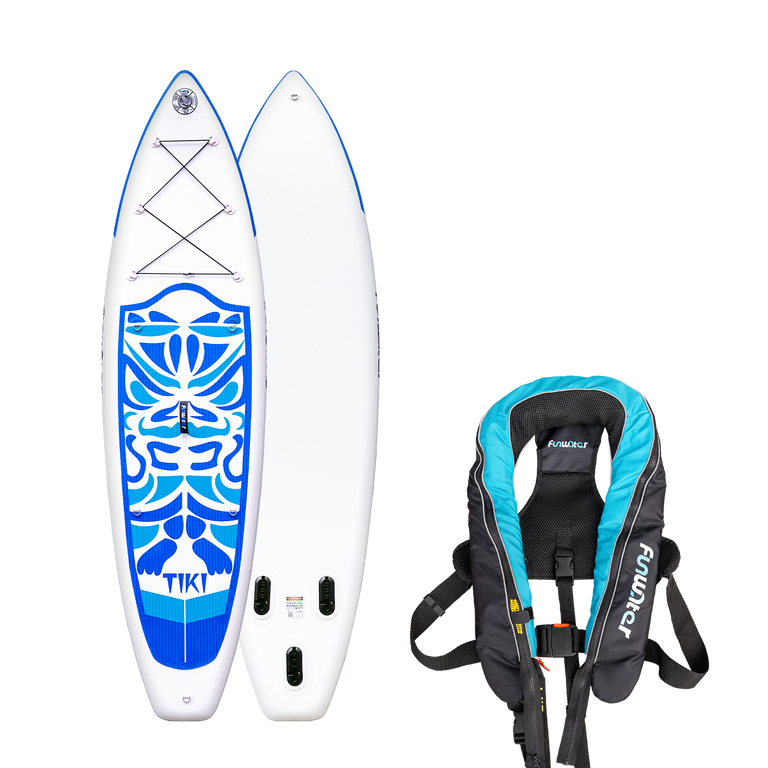 Stand Up Paddle Board - Inflatable SUP TIKI-BLUE 10′6″ Touring