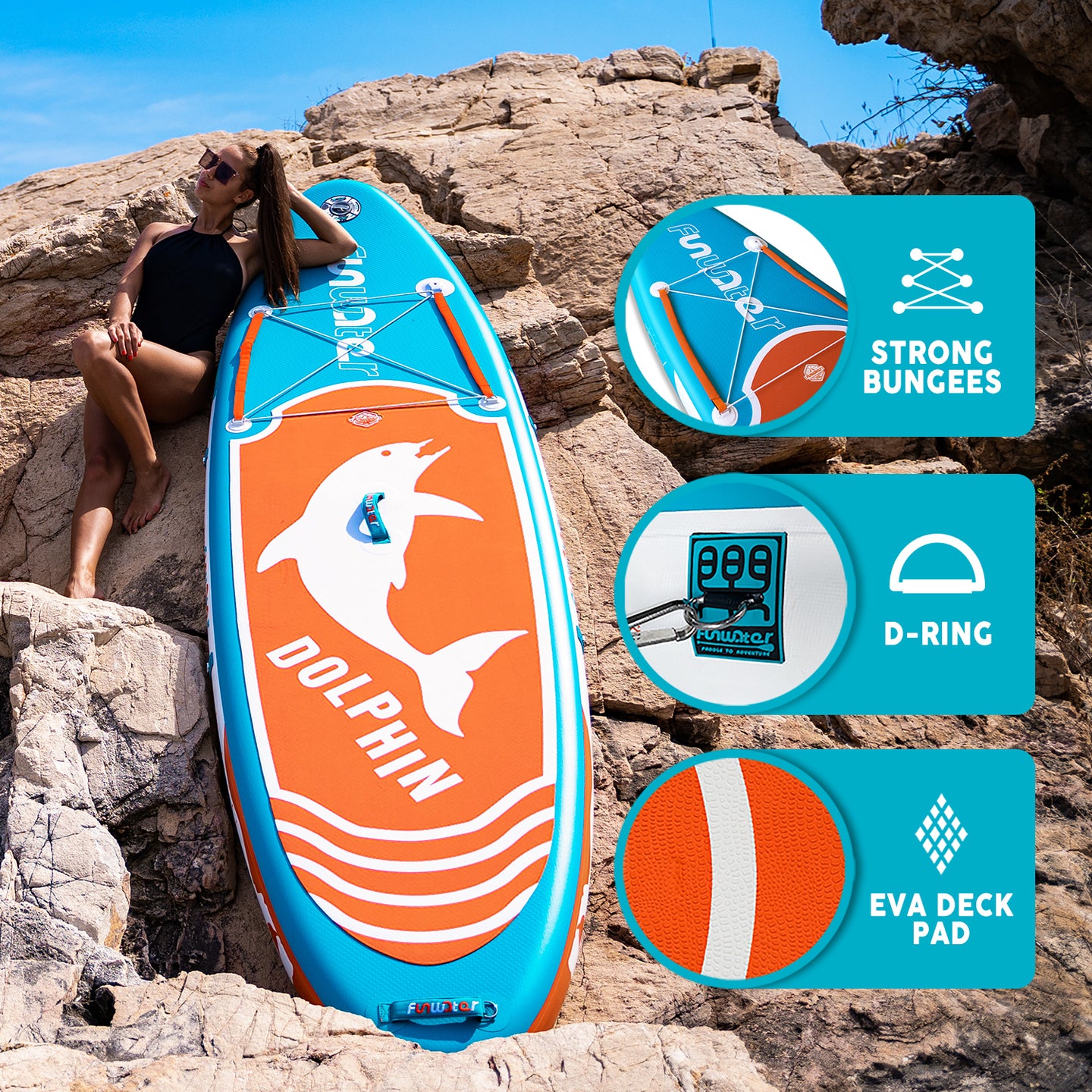 Best Inflatable Paddle Board Dolphins 10' Touring